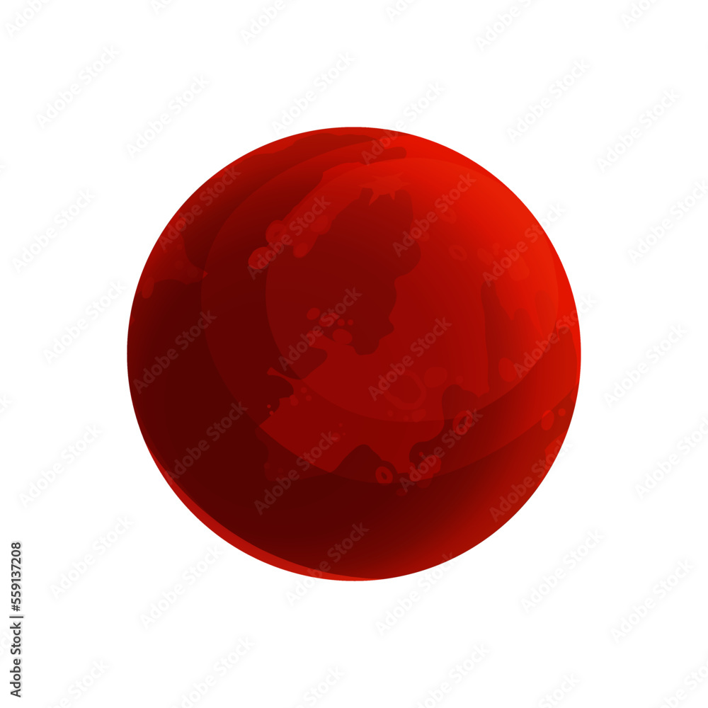 Mars red planet. Collection of Planets of solar system. Cartoon style ...