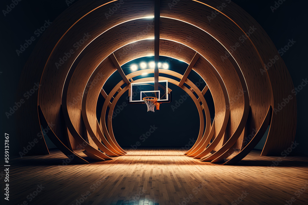 sport arena for basketball. inside shot of the basketball court's ...