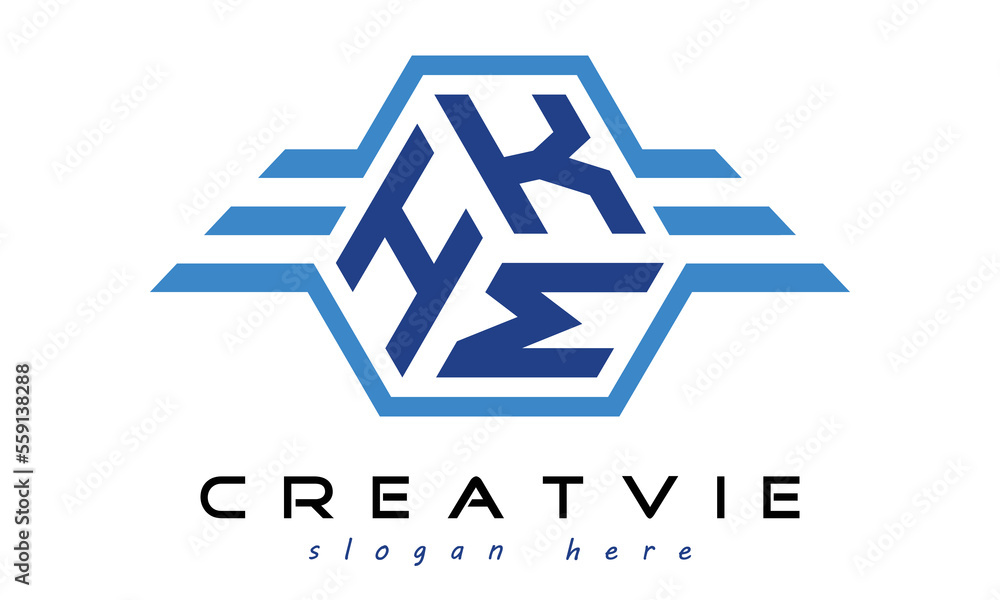 HKM three-letter geometric shape logo design vector template, isolated ...