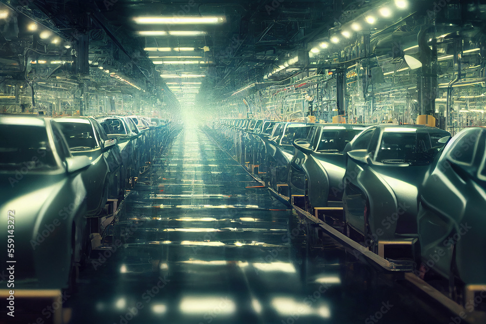 Splendid generative AI of automotive industry with assembly line ...