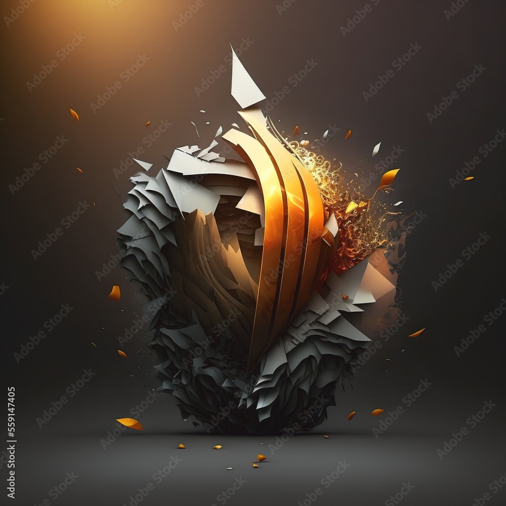 A sleek and modern 3D logo embodies innovation with its use of cutting ...