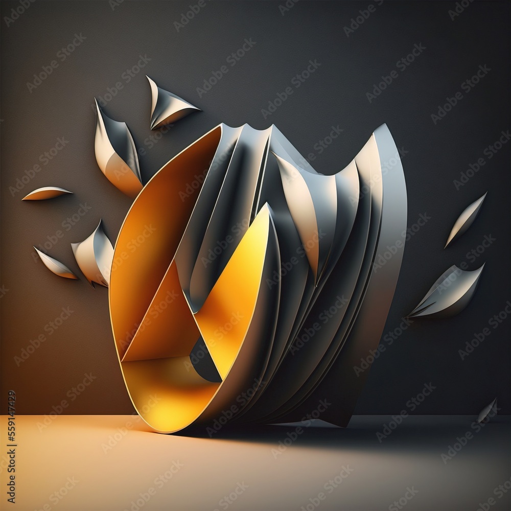 A sleek and modern 3D logo embodies innovation with its use of cutting ...