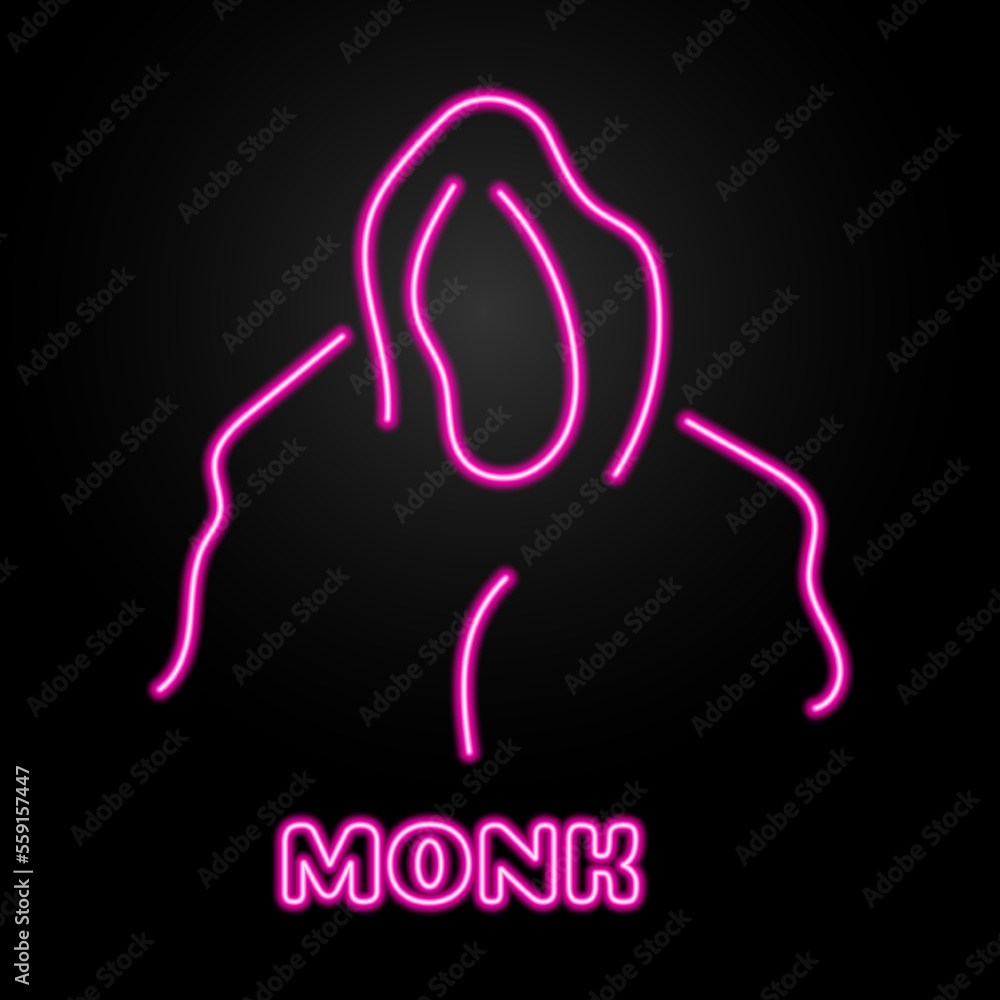 monk neon sign, modern glowing banner design, colorful modern design ...