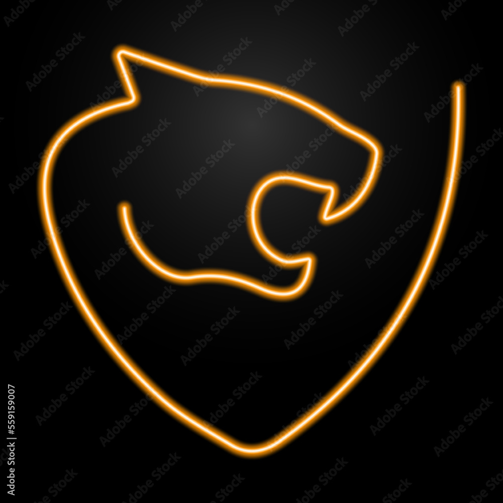 panther neon sign, modern glowing banner design, colorful modern design ...