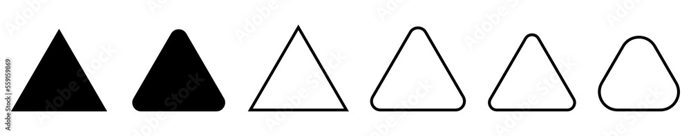 Triangle Icons. Vector illustration isolated on white background Stock ...
