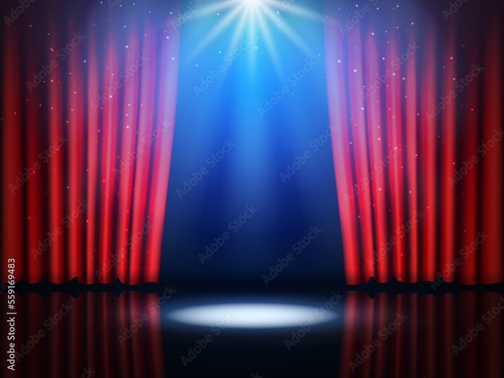 Red Stage Curtains Open