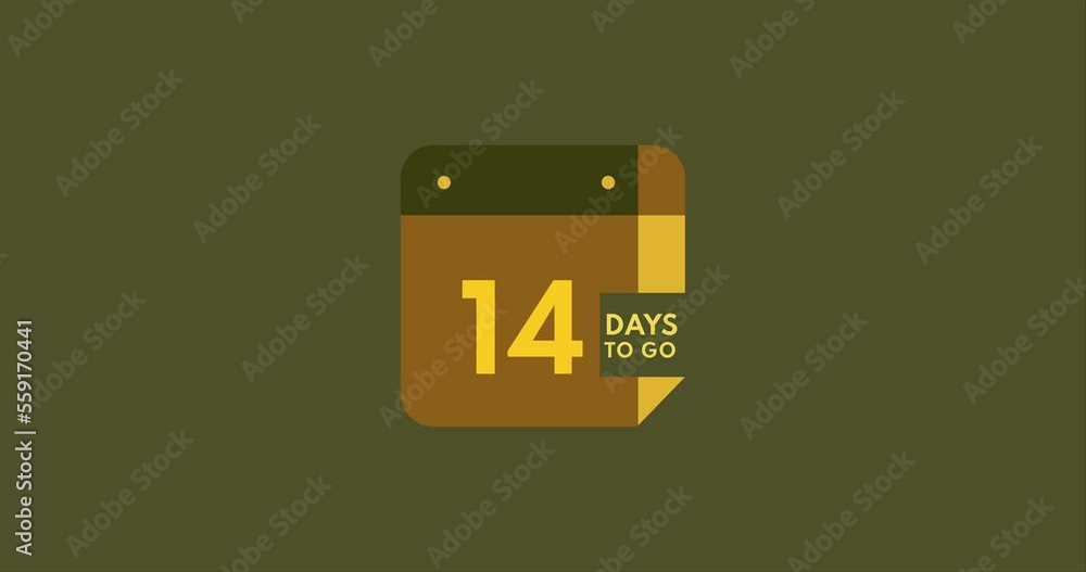 14 days to go calendar icon, 14 days countdown modern animation ...