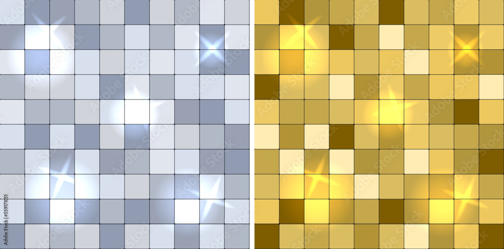 Disco ball texture. Dance night club pattern. Platinum, silver and gold ...