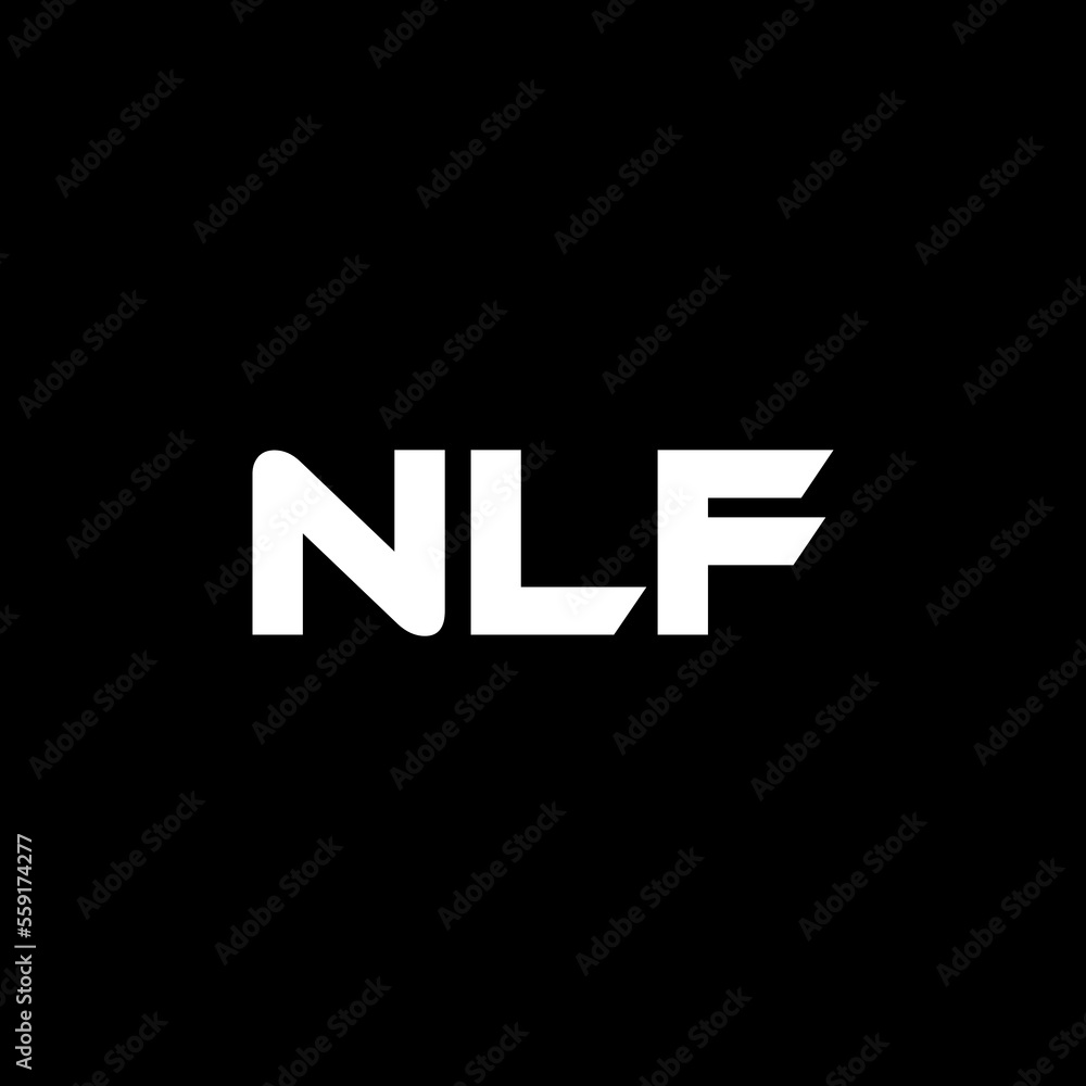 NLF letter logo design with black background in illustrator, vector ...