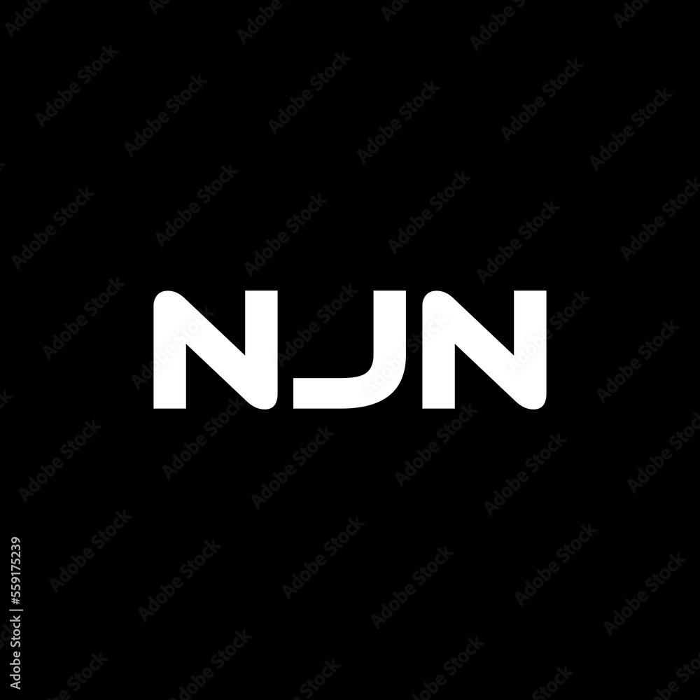 NJN letter logo design with black background in illustrator, vector ...