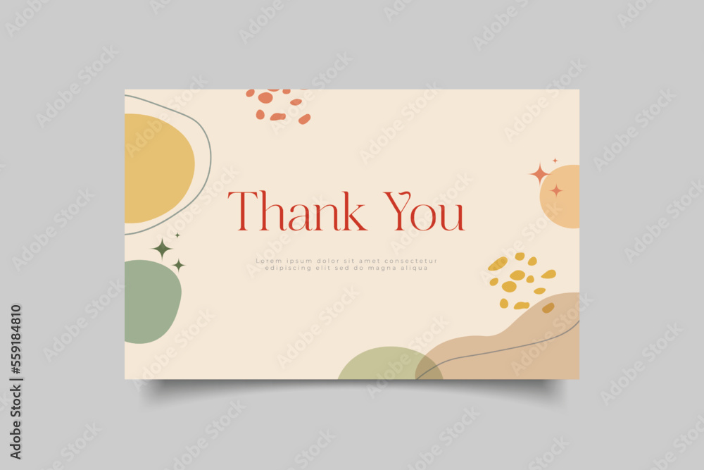 thank you card template design Stock Vector | Adobe Stock