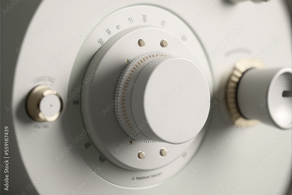 a white control panel with buttons and knobs on it's side and a white ...