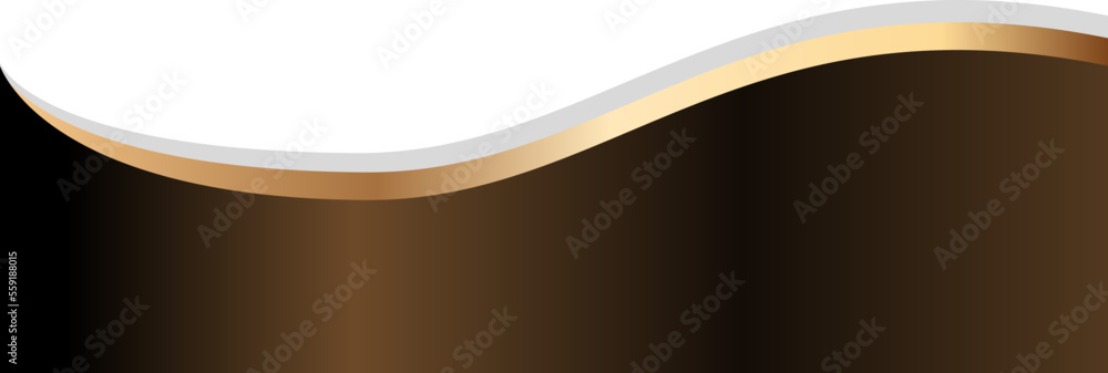 Black curved gradient gold border header and footer Stock Vector ...