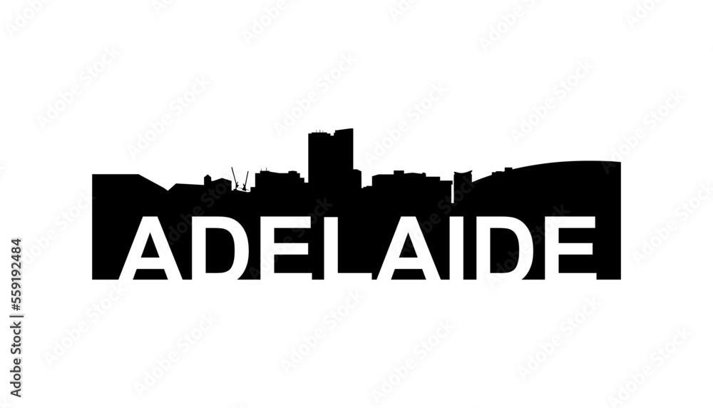 Adelaide Australia skyline silhouette, Adelaide city vector ...