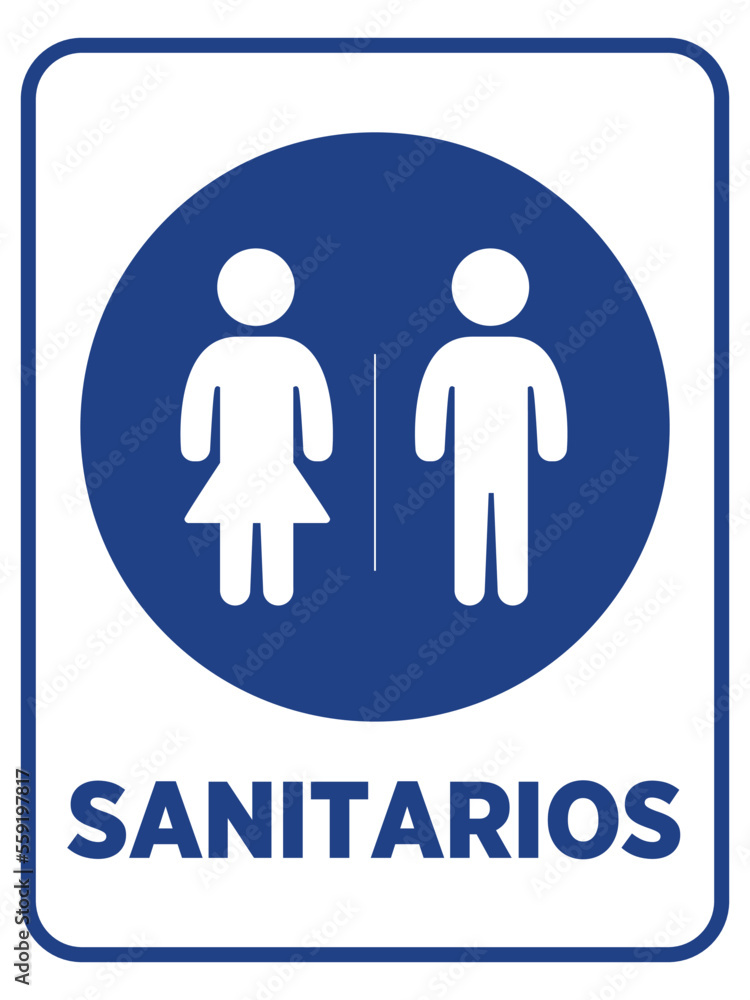 cartel sanitarios mujer y hombre Stock Vector | Adobe Stock