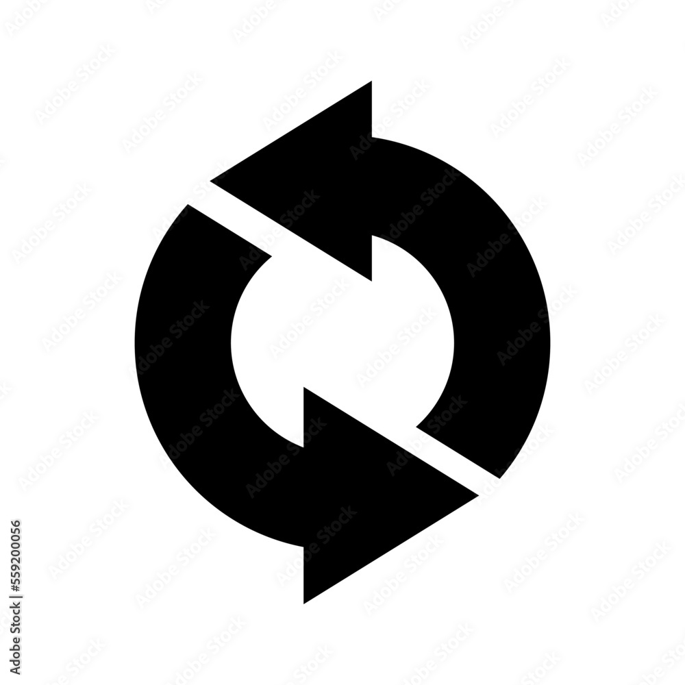 Refresh Or Reload Button Isolated Rotating Arrows In A Circle Vector Loading Sign Restart