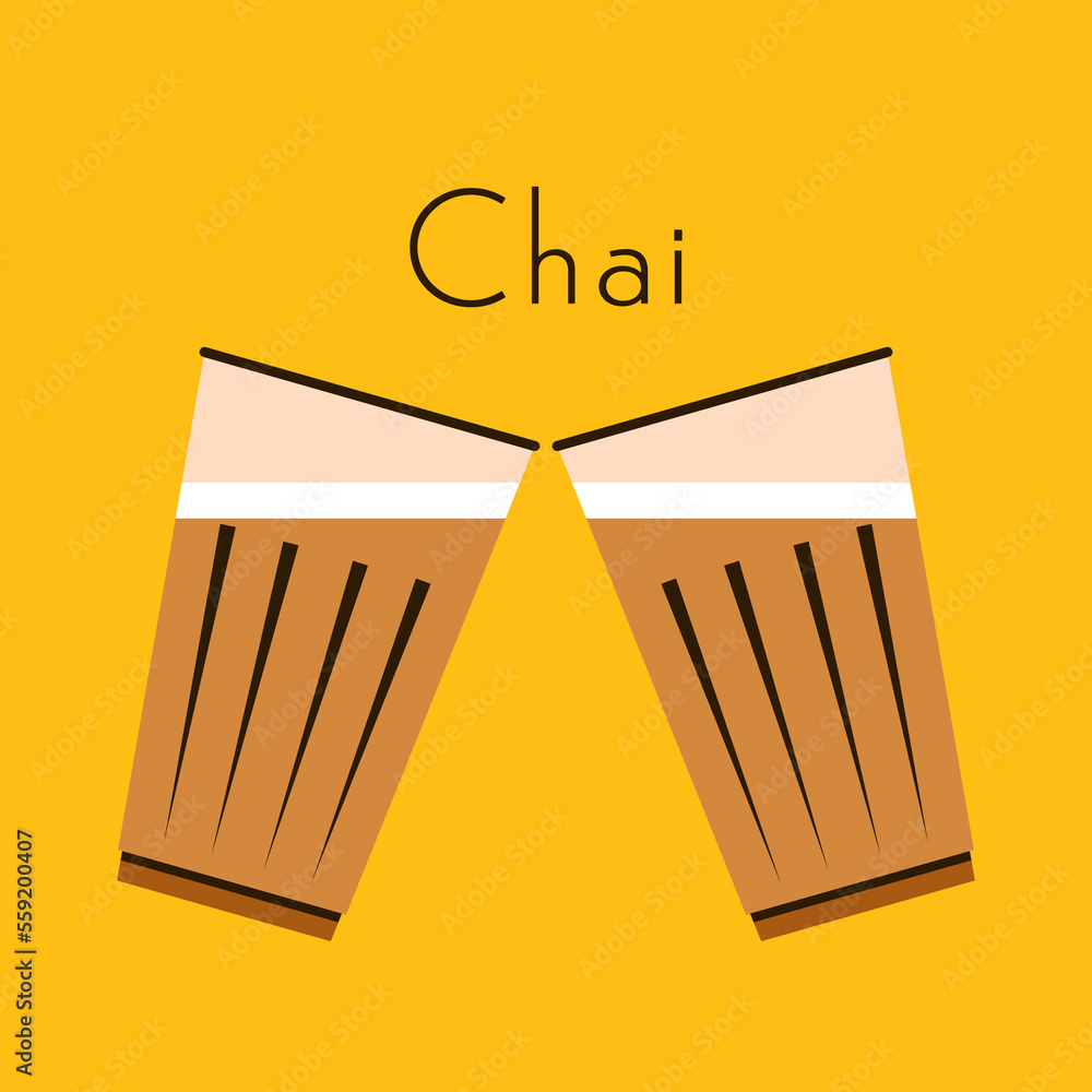 Indian hot drink vector. Indian chai icon. Chai is Indian drink. Stock ...