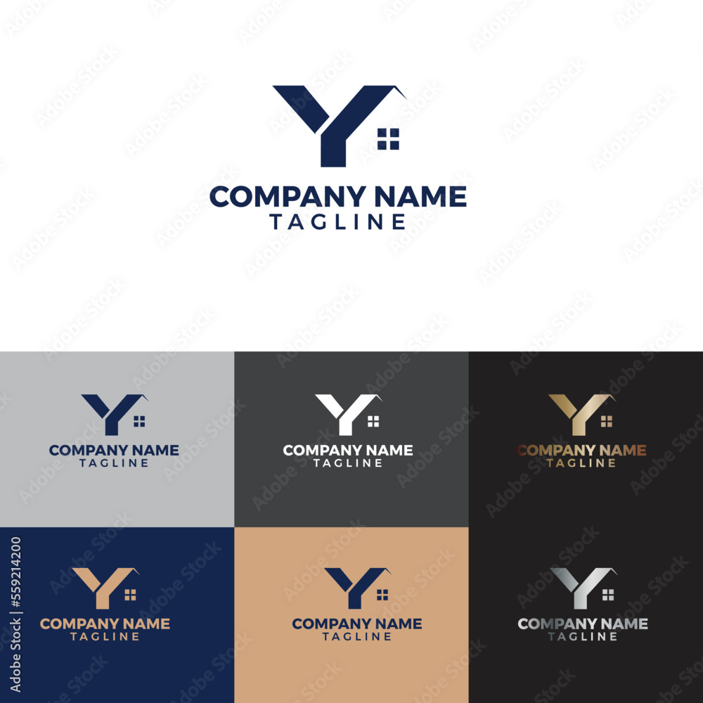 Letter Y Real Estate logo, Real Estate Logo, Letter Y House Logo, Y ...