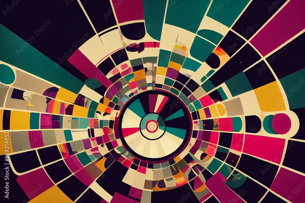 Collection of modern abstract posters. In acid style. Retro futuristic ...