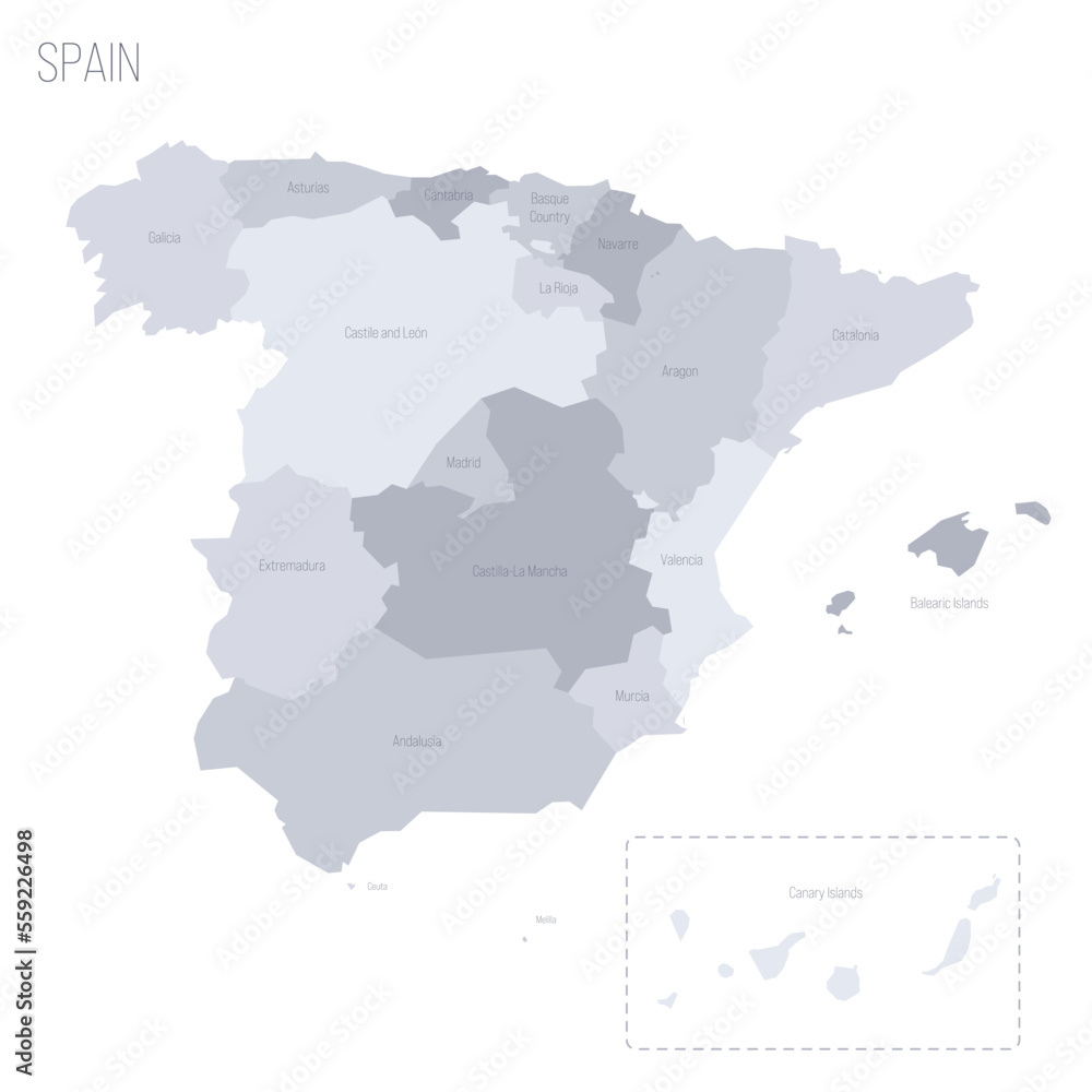Spain political map of administrative divisions - autonomous ...
