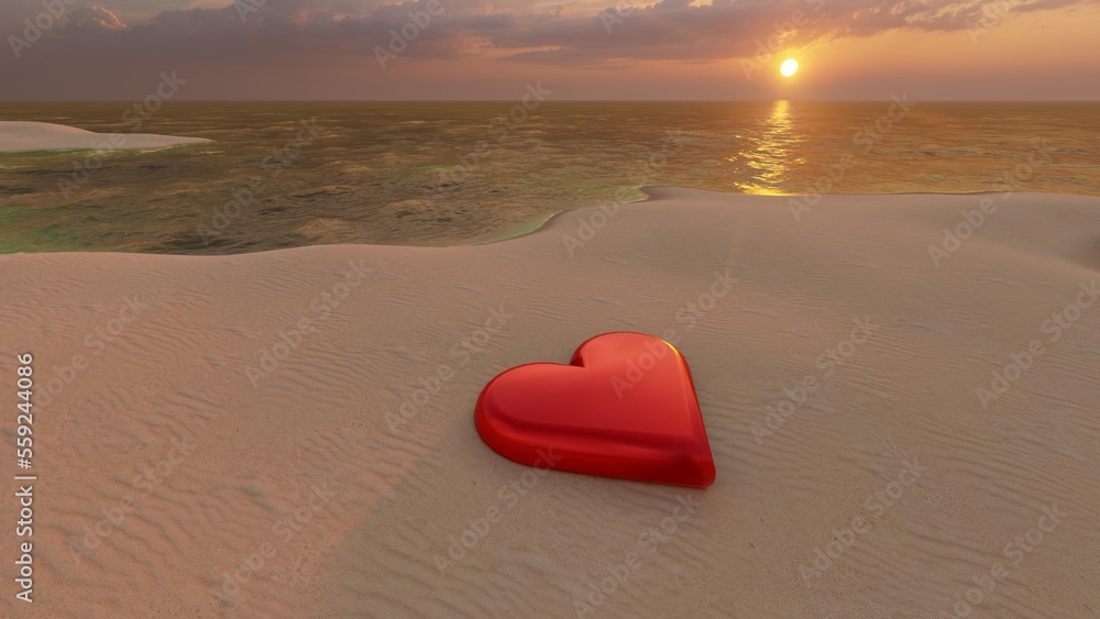 red heart shape with nature background Stock Illustration | Adobe Stock