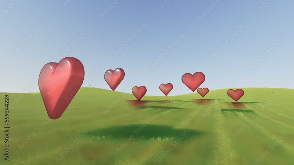 red heart shape with nature background Stock Illustration | Adobe Stock