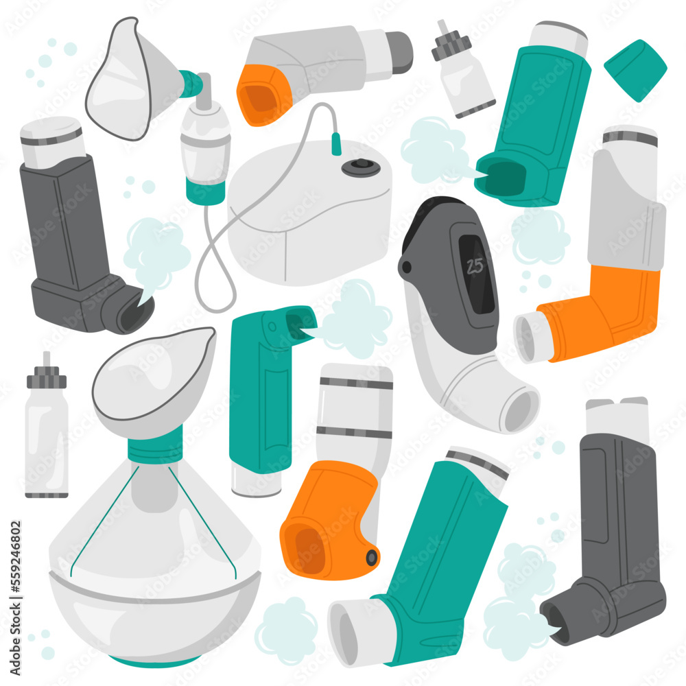 Poster Inhalers flat icons set – Tableau | Europosters