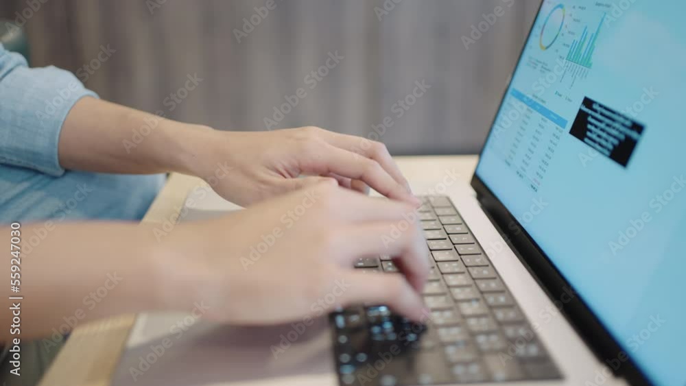 Vidéo Stock Closeup shot of business woman hand typing on laptop ...