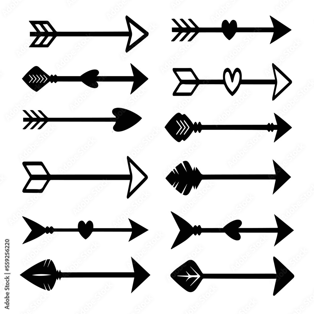 Cupid arrow set design Stock Vector | Adobe Stock
