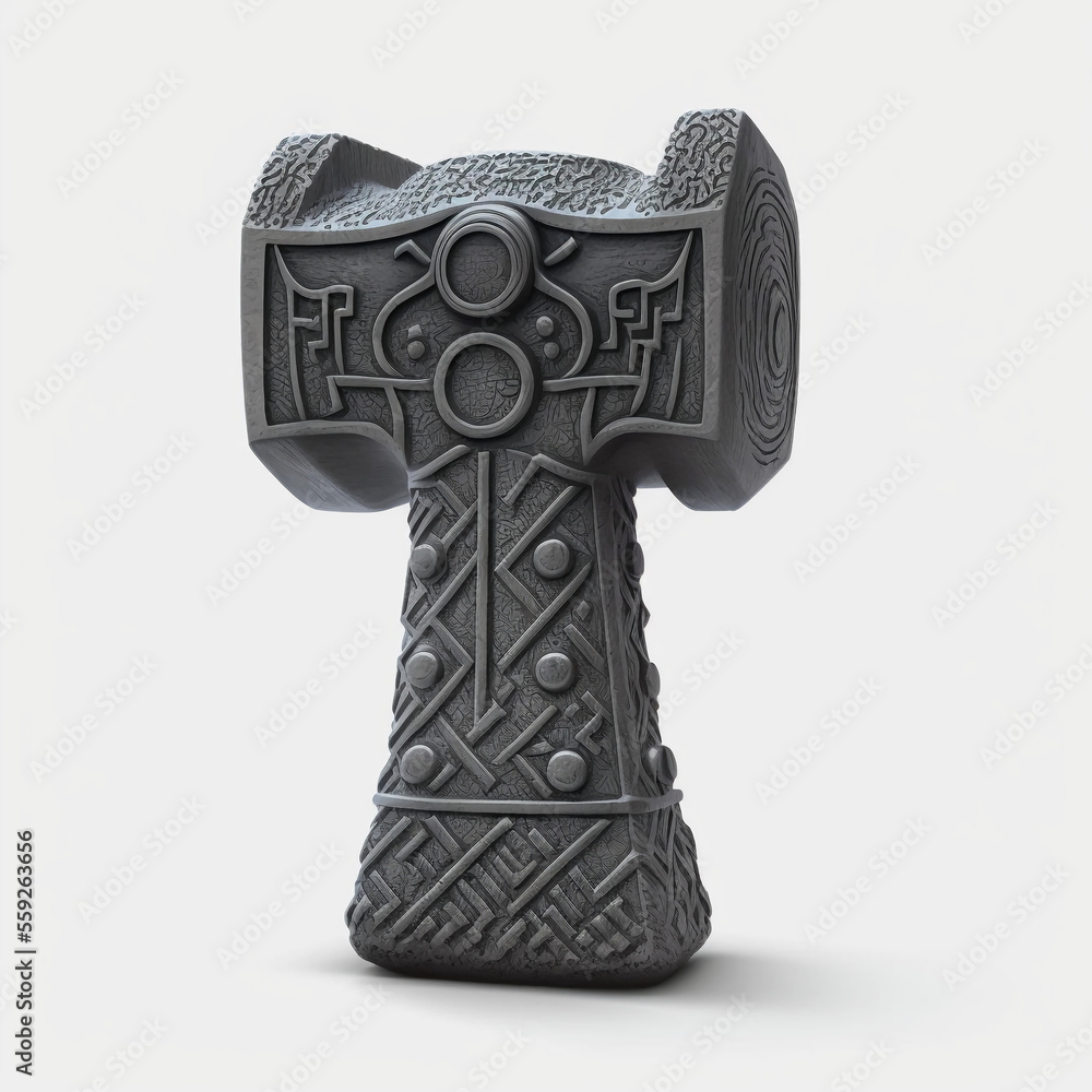 Mjolnir, the hammer of Thor. Norse mythology concept. Generative AI ...