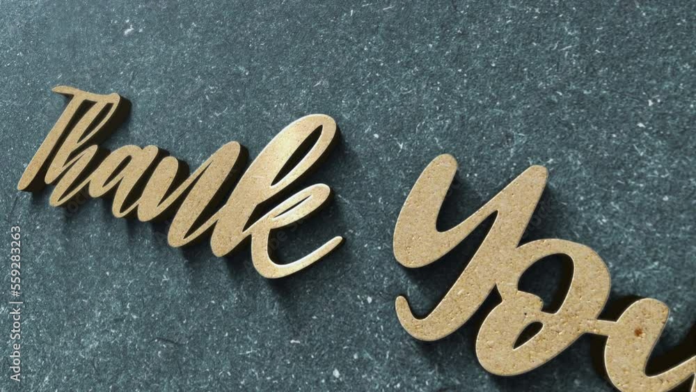 3D motion chrome text word flying of THANK YOU animation effect on ...