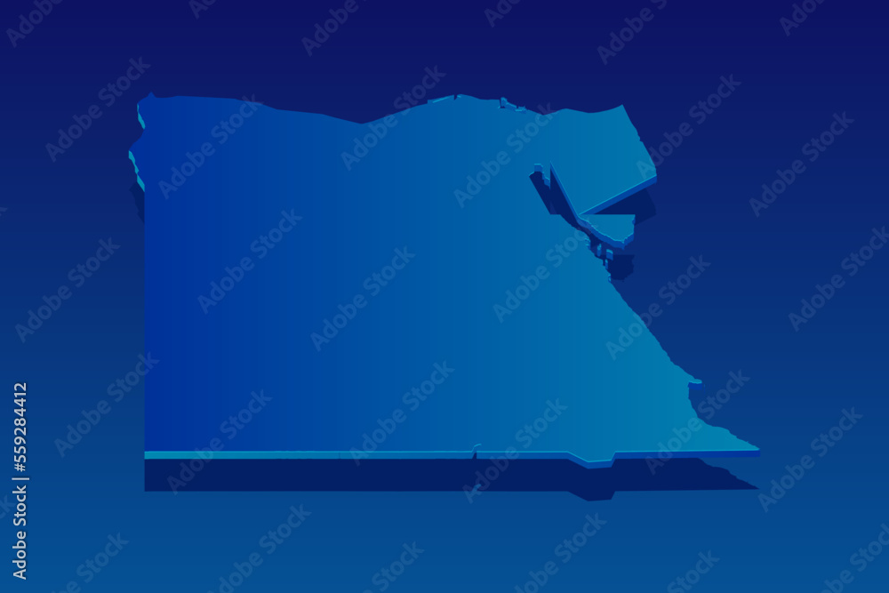map of Egypt on blue background. Vector modern isometric concept ...