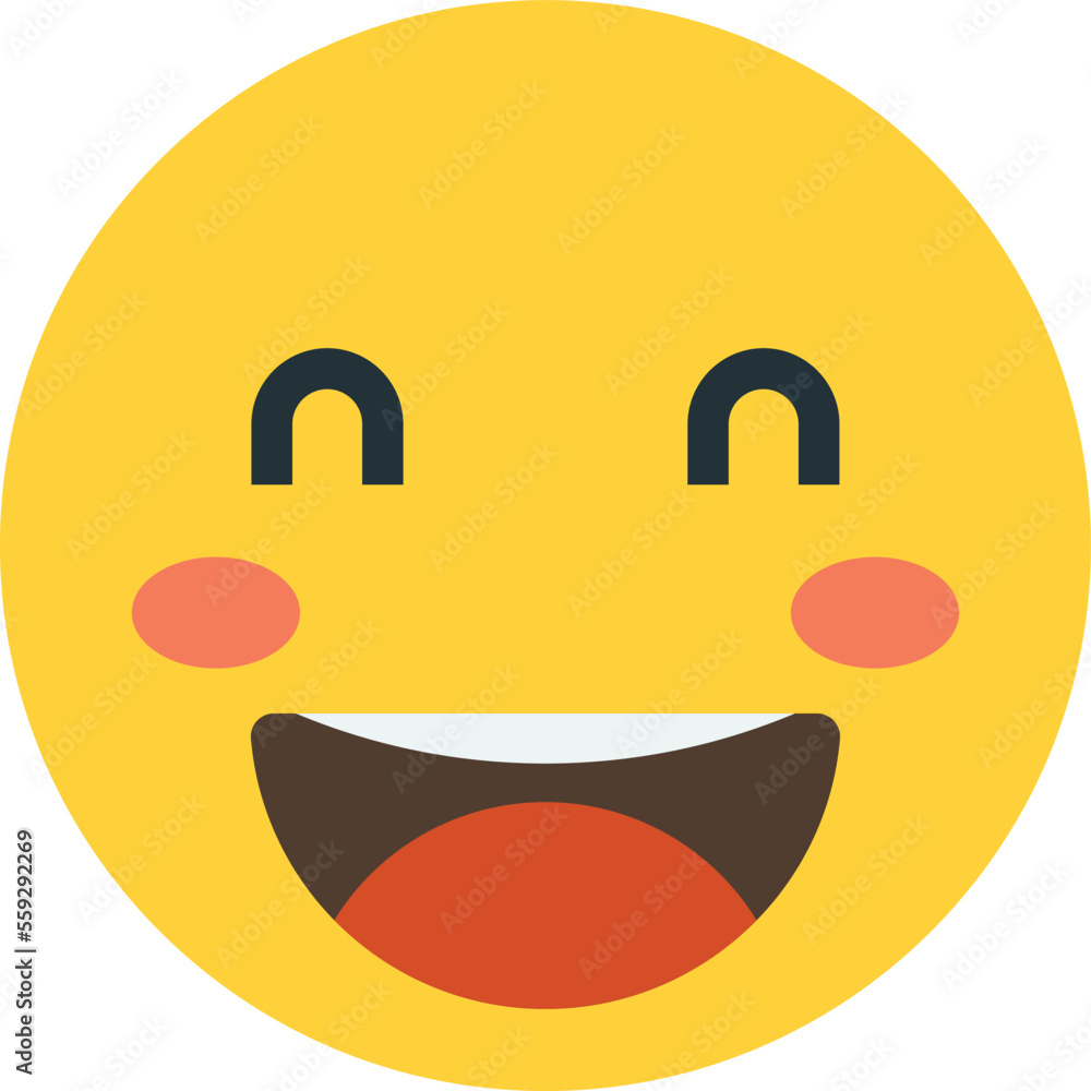 smiley face emoji illustration in minimal style Stock Vector | Adobe Stock