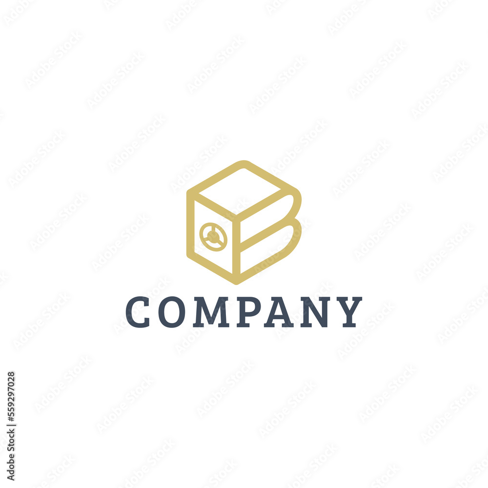 Simple Logo Design Letter B and Safe deposit box Stock Vector | Adobe Stock