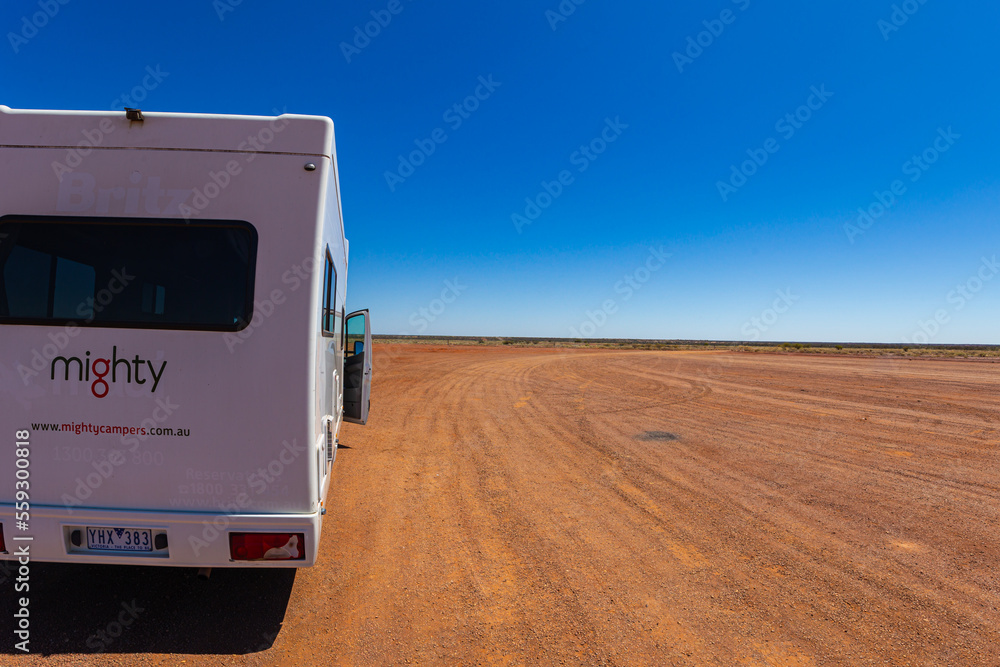 Outback, Australia - November 12, 2022: Motorhome camper van on road ...