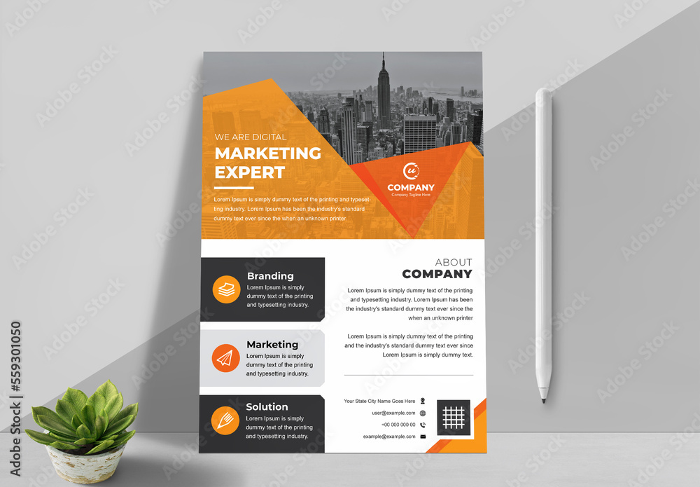 Marketing Flyer Design Stock Template | Adobe Stock