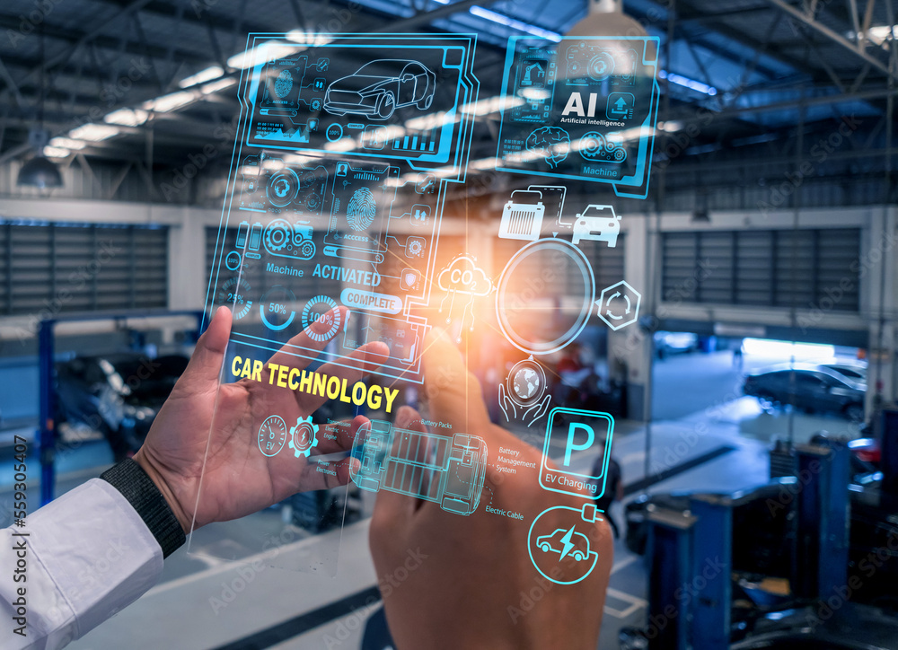 EV ECO Car 2023 technology screen dashboard car tech happy new ...