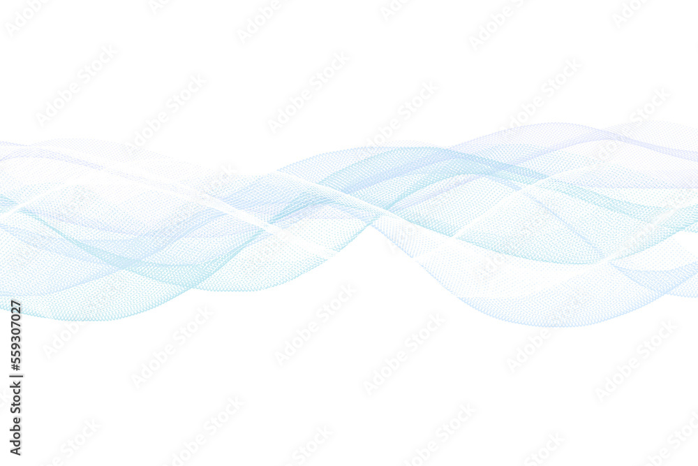 Abstract light blue dot line wave on white background for modern style ...