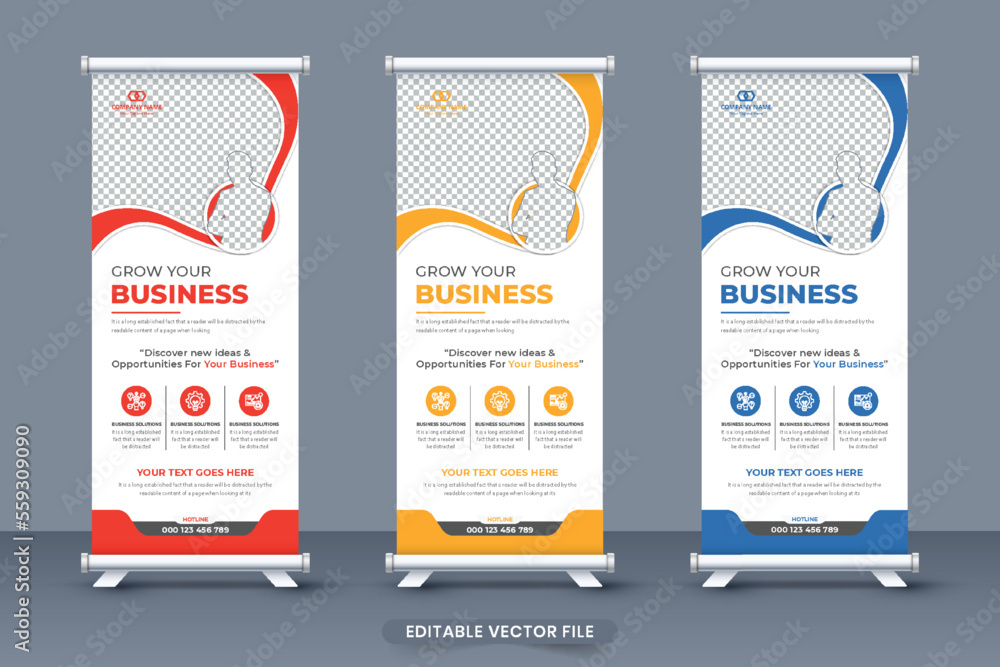 Business promotional standee banner design for exhibition and marketing ...