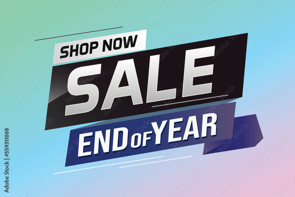 End of year Sale word concept vector illustration with lines and 3d ...