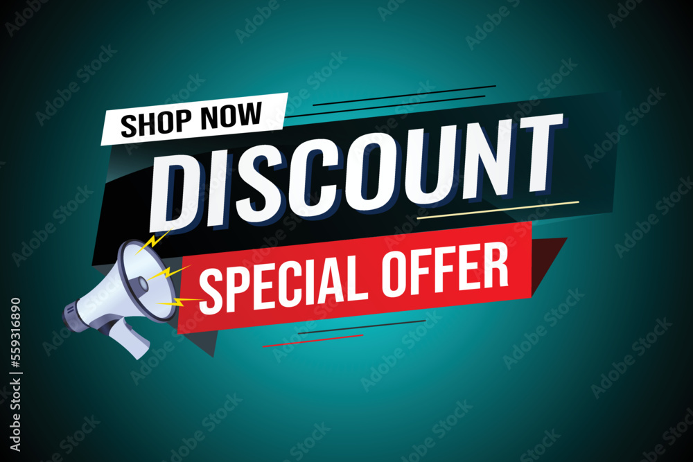 discount special offer word concept vector illustration with lines ...
