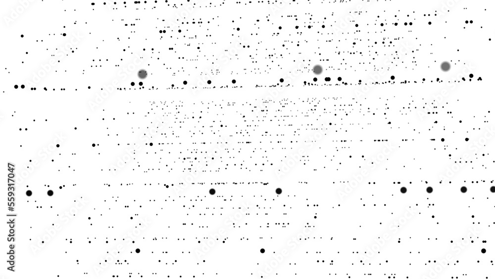 A stream of dots on a white background of 4k motion graphics. Dark ...