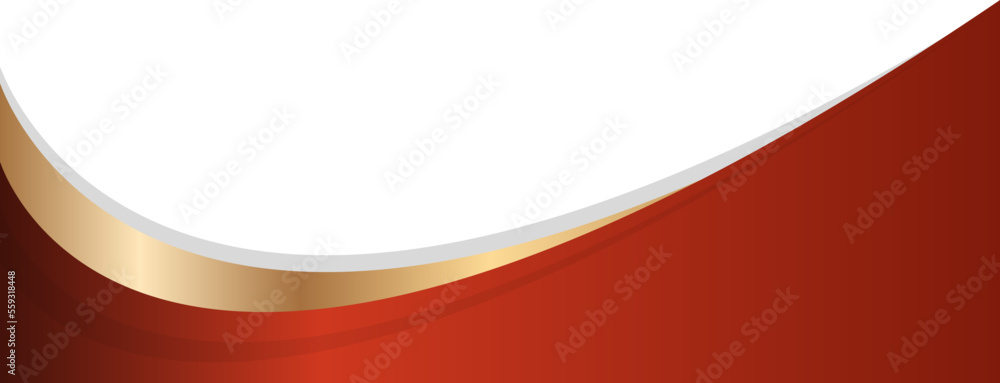 Red curved gradient gold border header and footer Stock Vector | Adobe ...