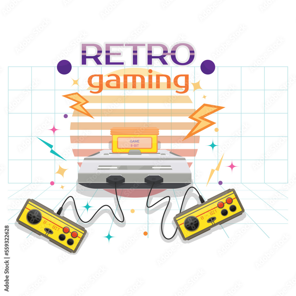 This 8-bit retro game console vector illustration is perfect for any ...