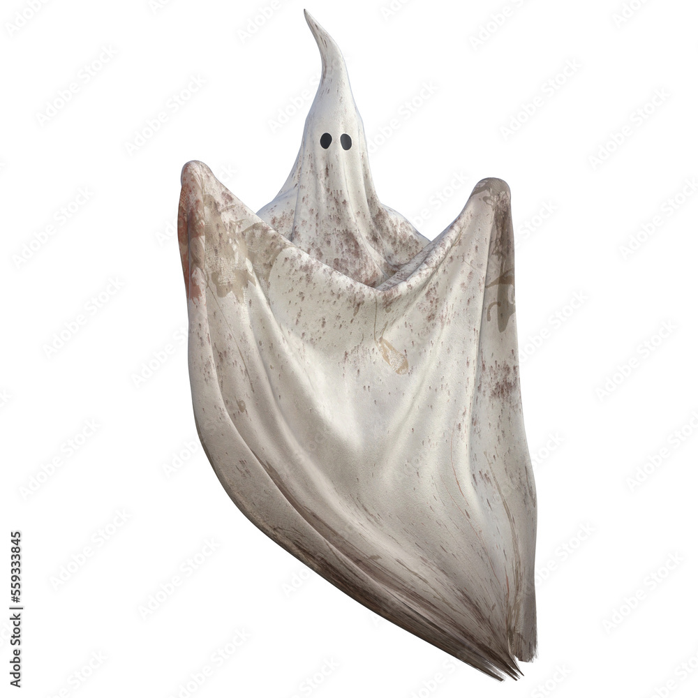 Gespenst, Geist, schwebend, Blut, Flecken, blutig, weisses Tuch ...
