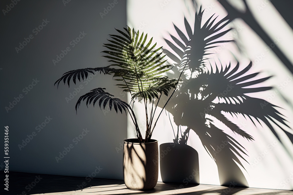 Natural, fresh branches of an evergreen tropical palm tree provide ...