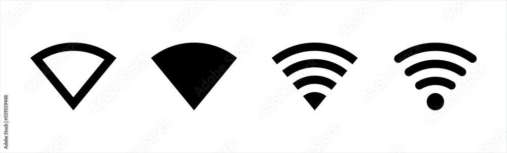 Wireless and wi-fi icon. Wifi signal symbol. Internet connection signs ...