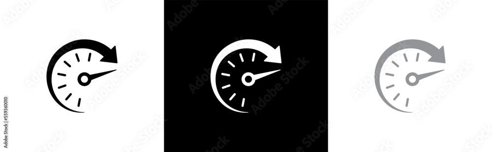 Speed Time Icon. Speedometer, tachometer symbol sign, vector ...