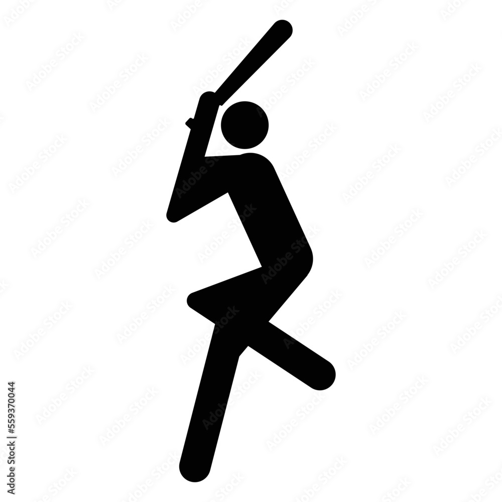 baseball player icon vektor Stock Vector | Adobe Stock