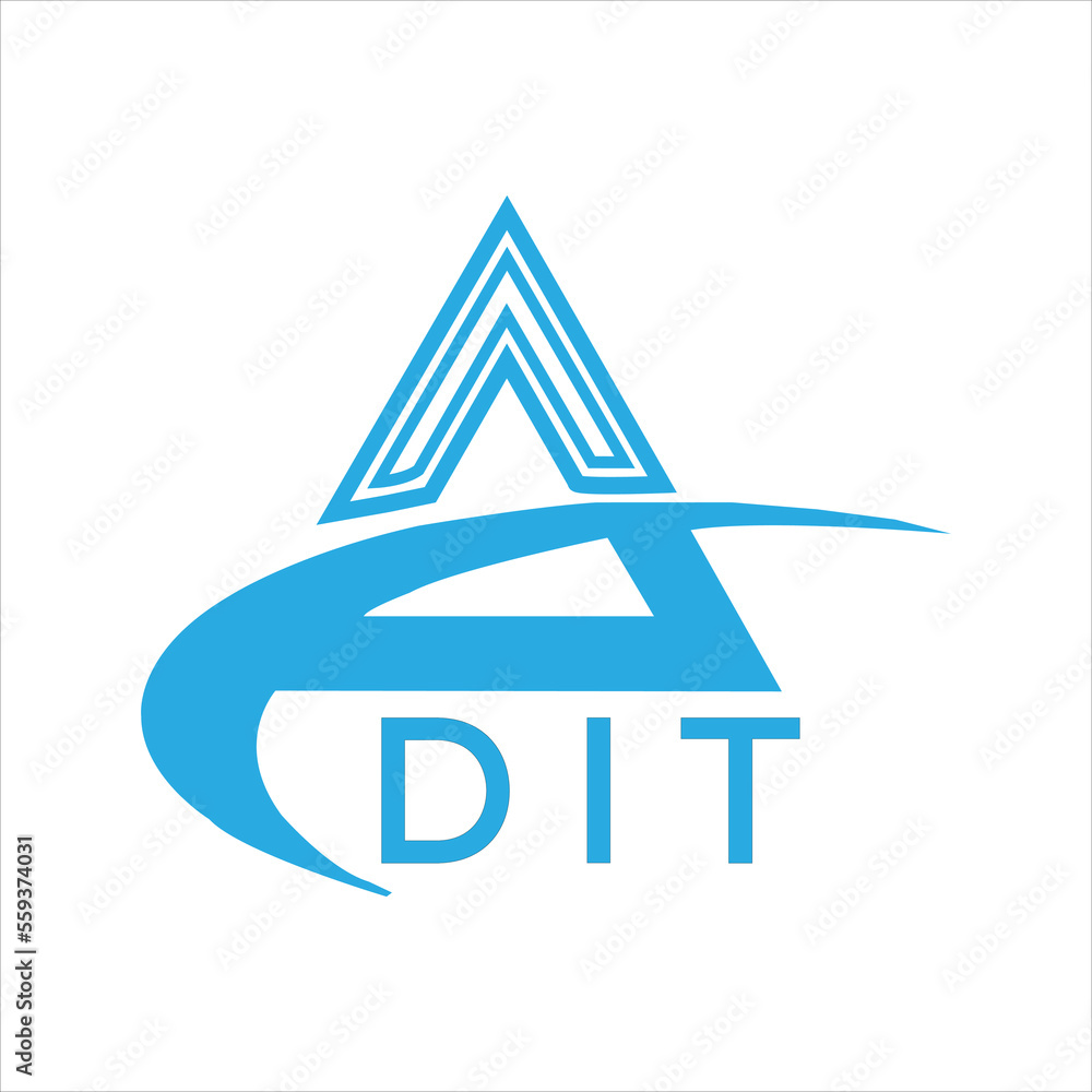 DIT letter logo. DIT blue image on white background. DIT Monogram logo ...